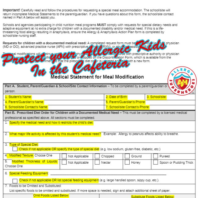 Food Allergies and School Lunches - Allergy Superheroes Blog